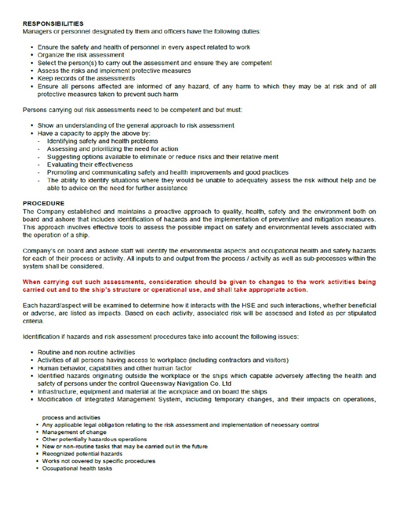 Rissk Assessment | PDF