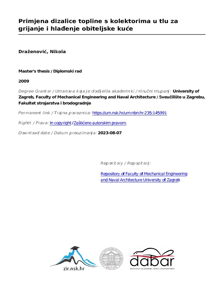 Primjena Dizalice Topline S Kolektorima U Tlu | PDF