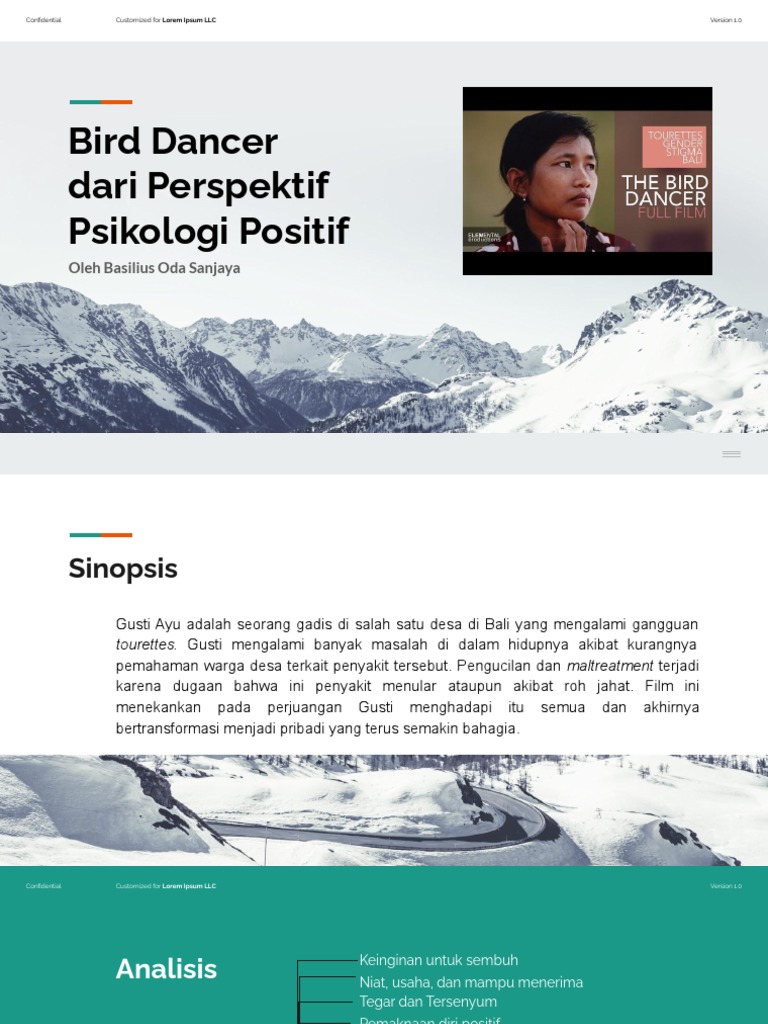 Bird Dancer, Sudut Pandang Psikologi Positif | PDF