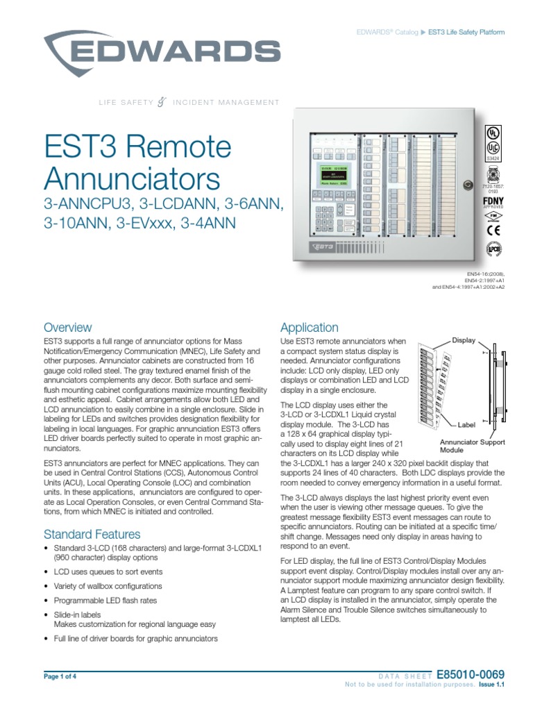 3-ANNCPU3, 3-LCDANN, 3-6ANN, 3-10ANN, 3-EVxxx, 3-4ANN Remote Annunciators | PDF