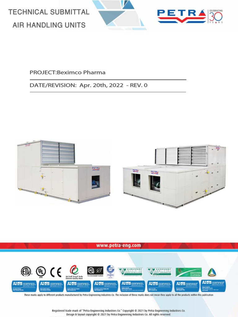 PETRA AHU Technical Submittal 2022 R00A | PDF