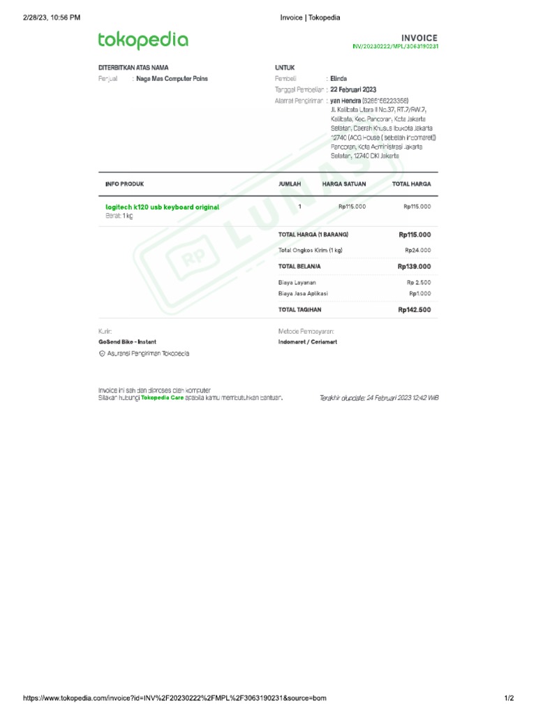 Logitech k120 Usb Keyboard Original | PDF