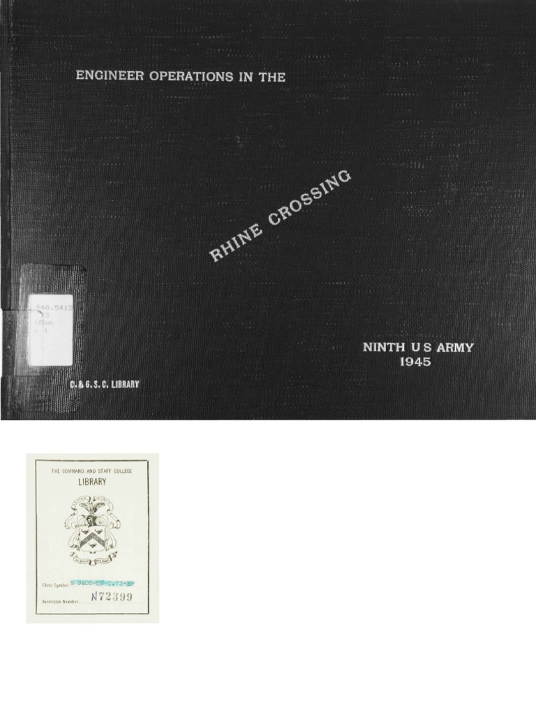 Engineer Operations in The Rhine Crossing, Ninth US Army, 1945, Part 1 ...