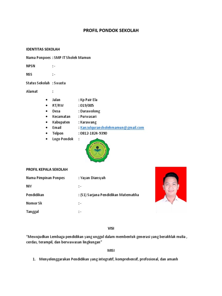 Profil Sekolah Smp It Pdf