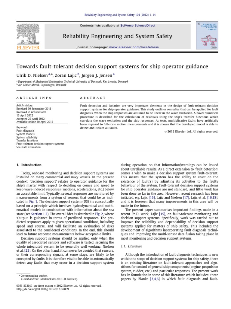 Towards Fault Tolerant Dss For Ship Operator Guidance Pdf