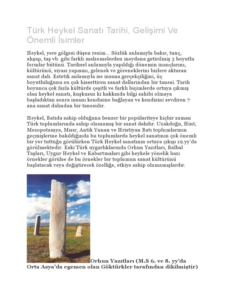 Türk Heykel Sanatı Tarihi | PDF