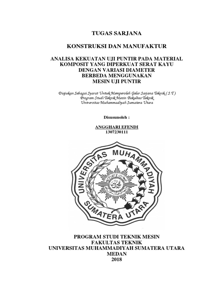 Analisa Kekuatan Uji Puntir Pada Material Komposit Yang Dipe | PDF | Teknologi & Rekayasa