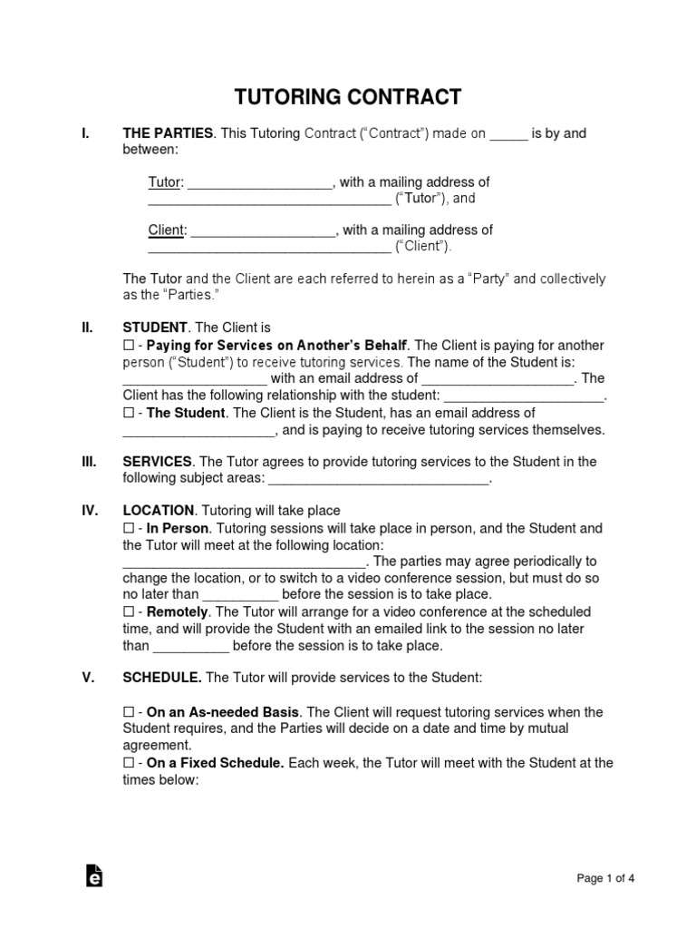 Tutoring-Contract-Template | PDF | Indemnity | Government