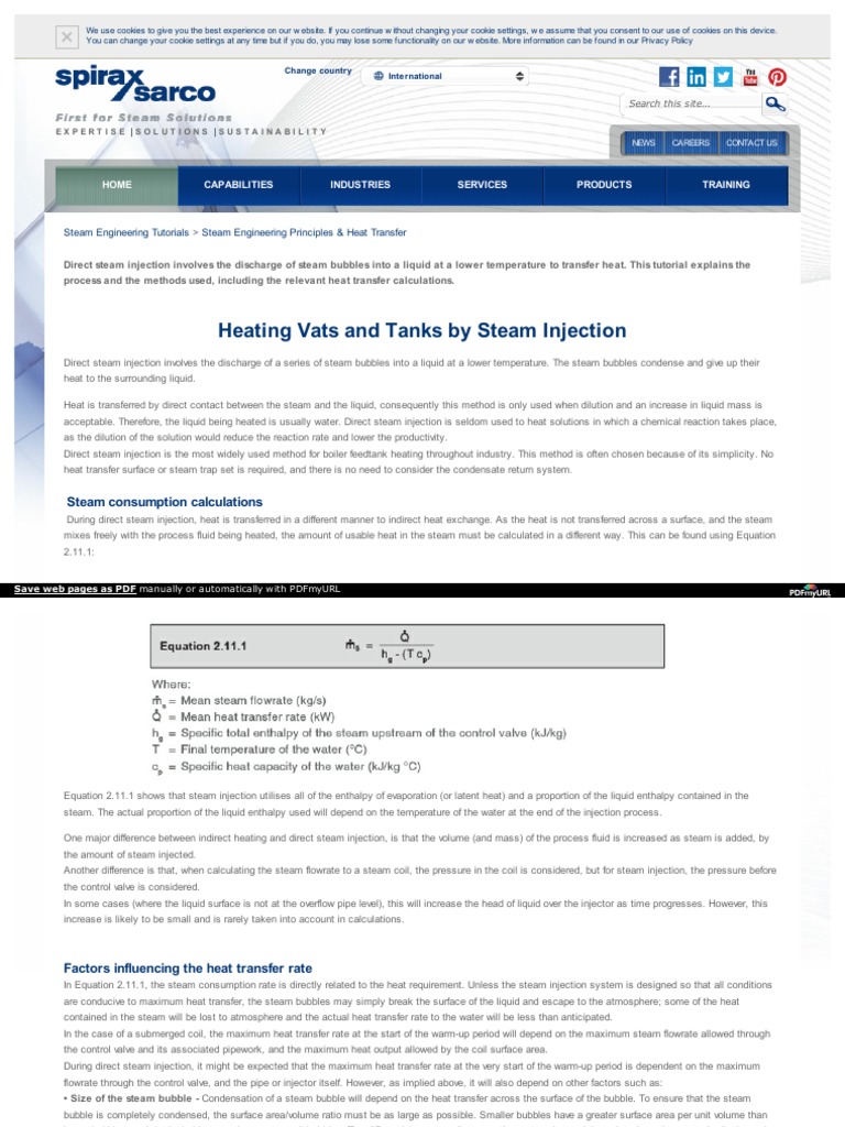 Heating Vats and Tanks by Steam Injection: Home Capabilities Industries Services Products ...
