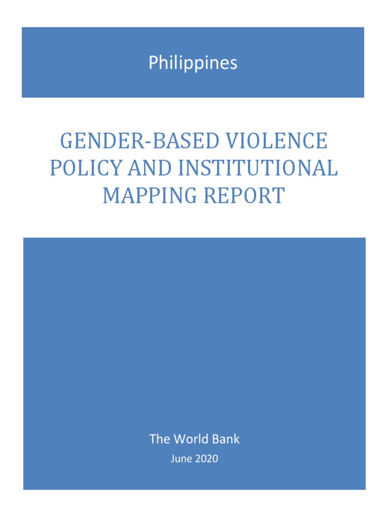 Philippines Gender Based Violence Policy and Institutional Mapping ...