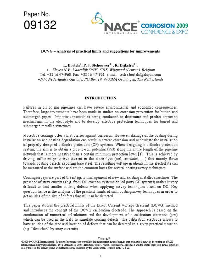 NACE-09132 - DCVG | PDF | Materials Science | Electrical Engineering