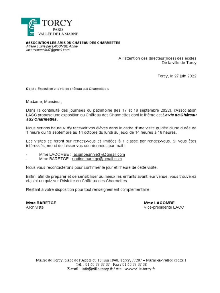 Lettre Exposition | PDF