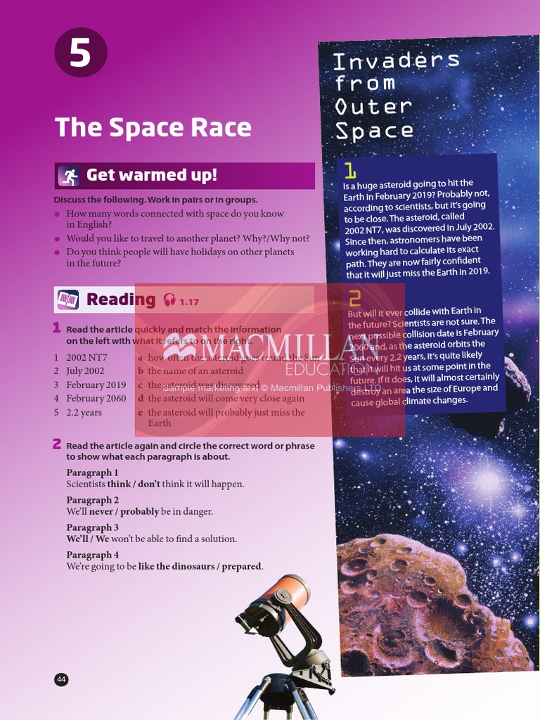 Laser Third Edition b1 SB Unit 5 The Space Race | PDF