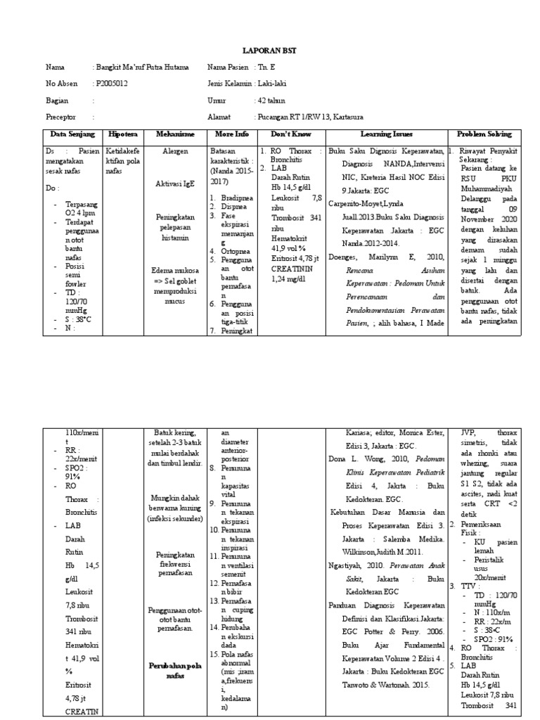 LAPORAN BST Bronkitis | PDF