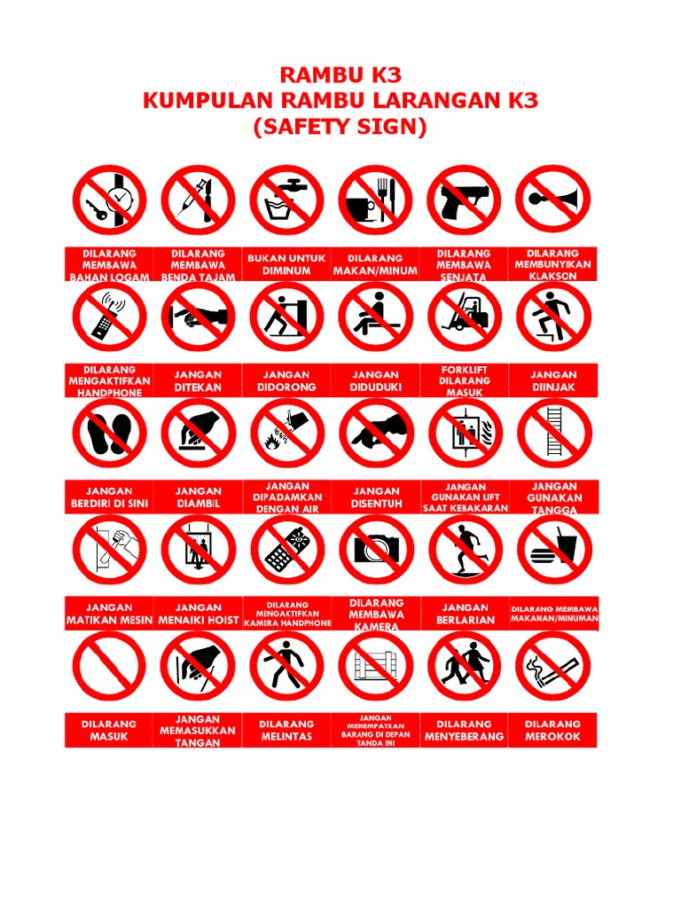 Rambu K3 - Larangan K3 | PDF