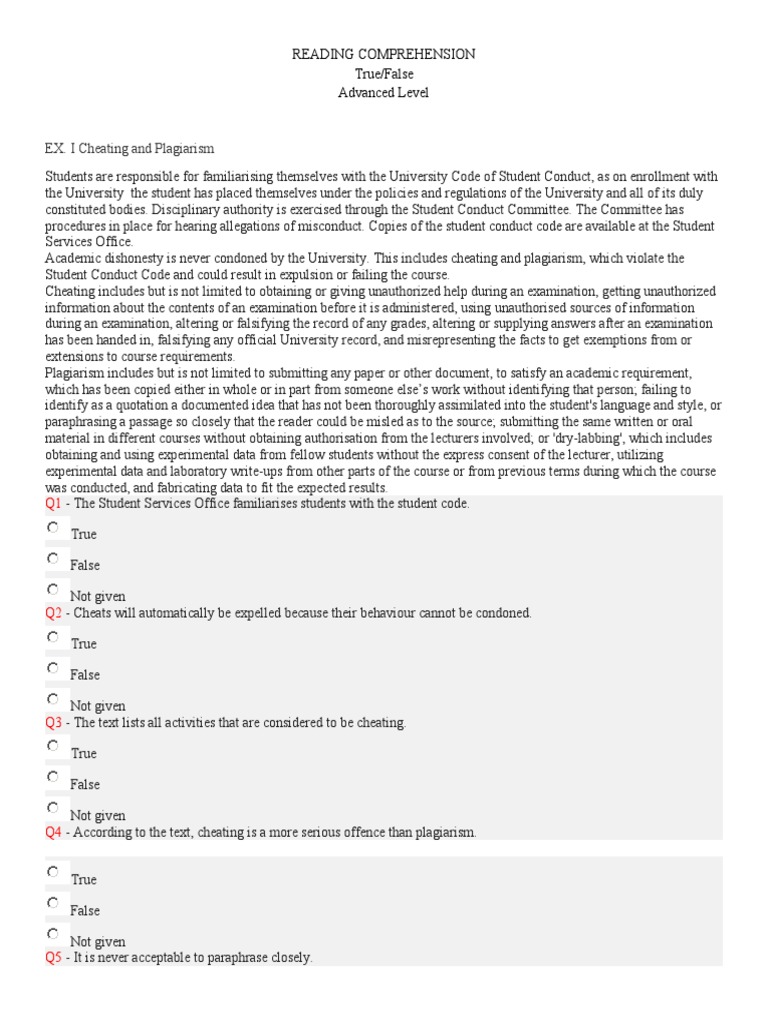 Reading Comprehension | PDF