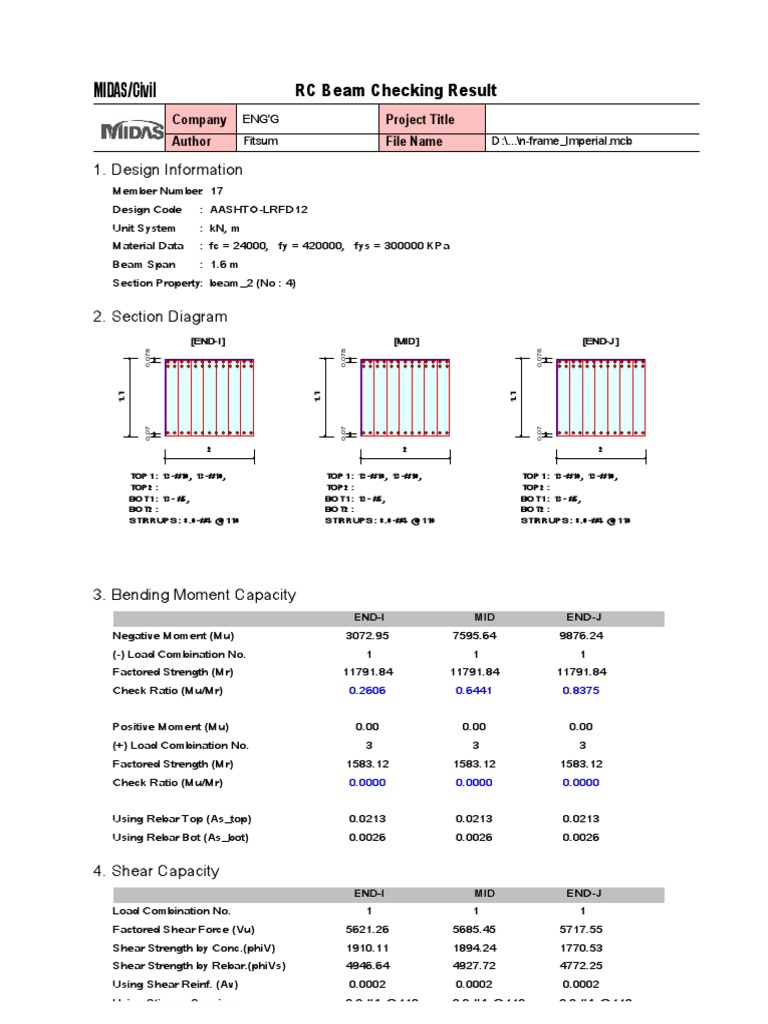 N-Frame Beam Design - SUPPORT | PDF | Bending | Beam (Structure)