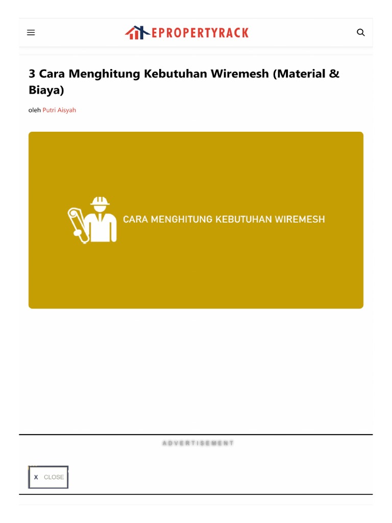 3 Cara Menghitung Kebutuhan Wiremesh (Material & Biaya) | PDF