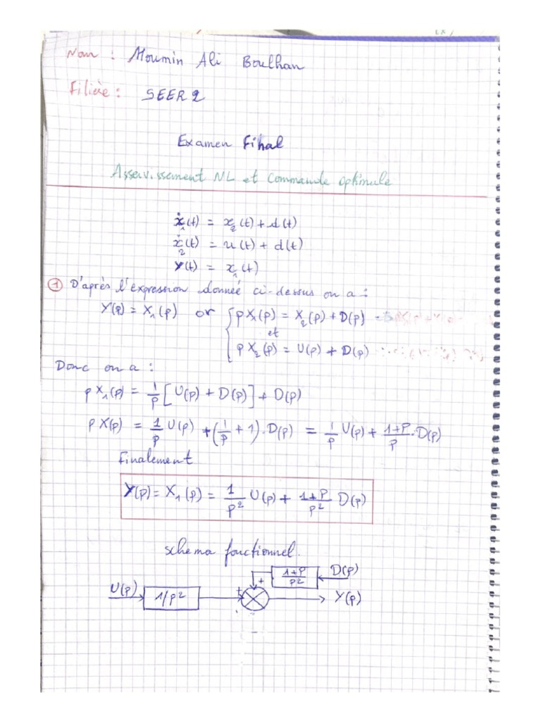 Examen Commande Optimale | PDF