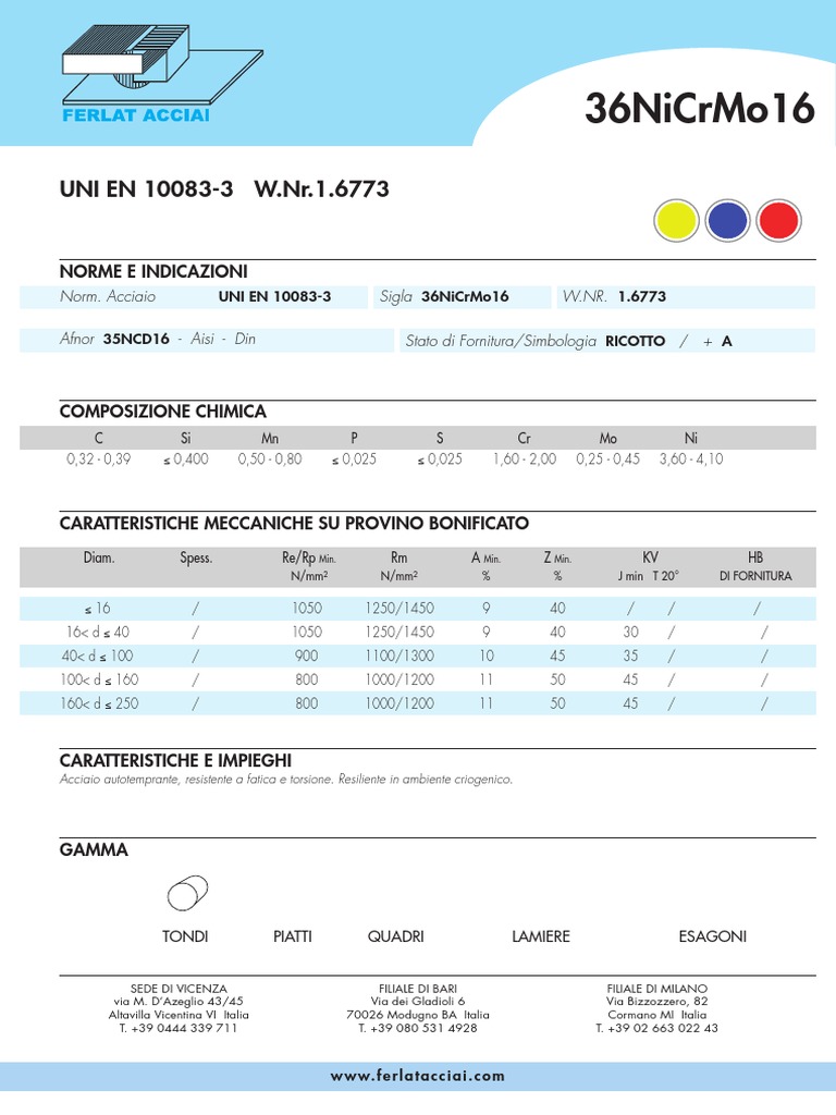36nicrmo16: Uni en 10083-3 W.Nr.1.6773 | PDF