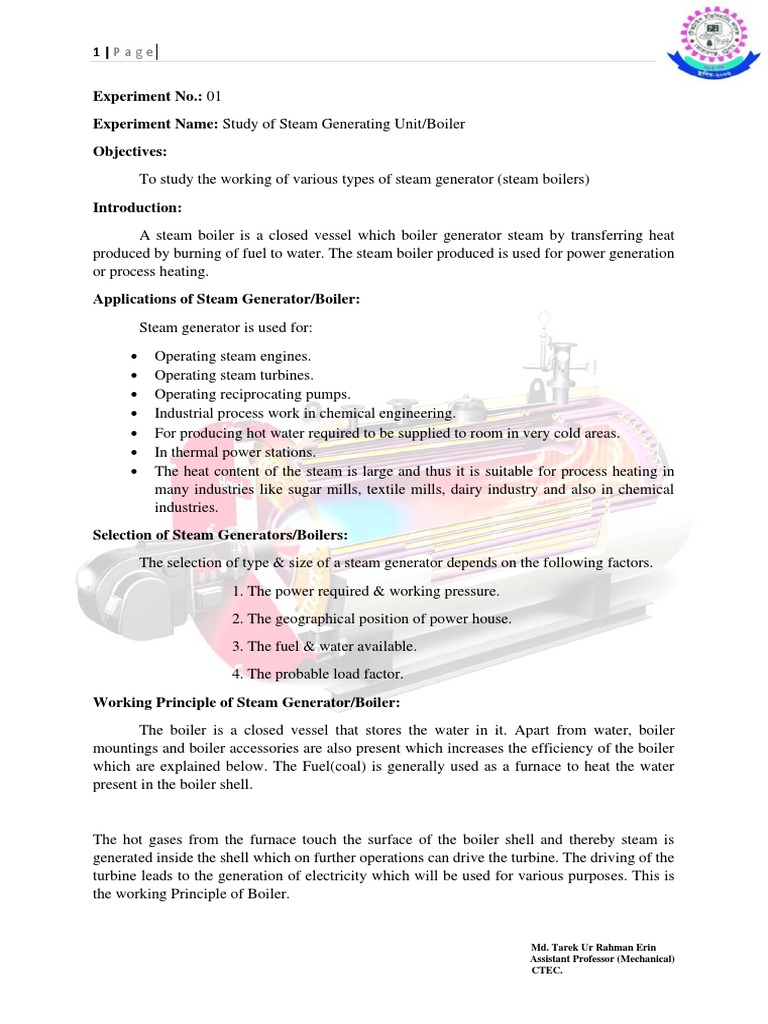 Study of Steam Generating Units | PDF