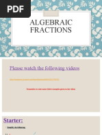 Algebraic Fractions Practice Questions - Corbettmaths | PDF