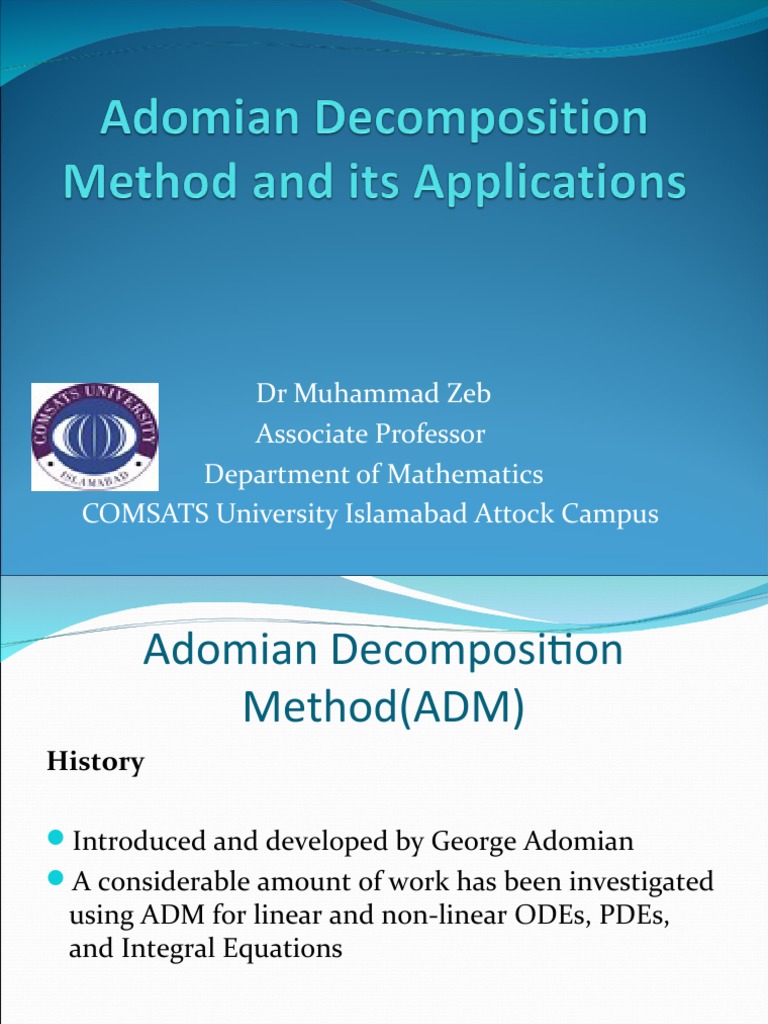 Adomian Decomposition Method And Its Applications Pdf