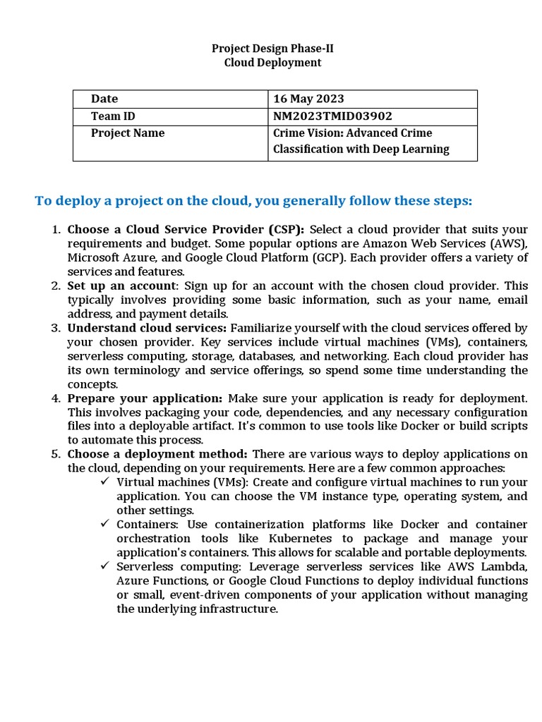 Cloud Deployment | PDF