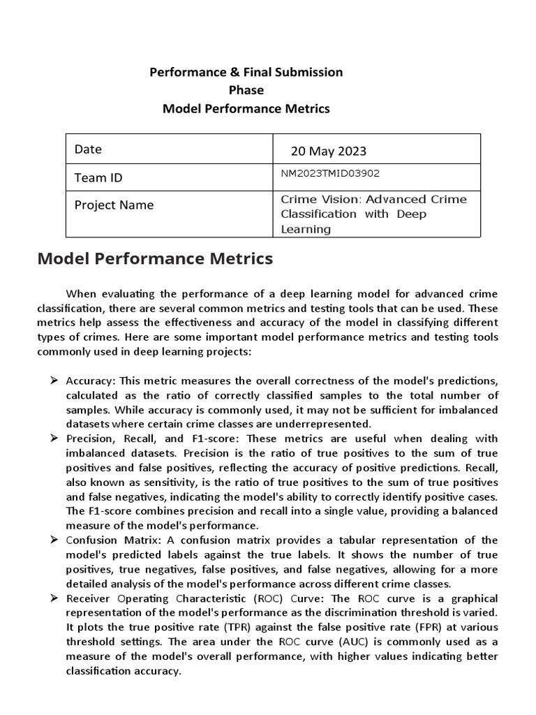 Model Performance Metrics | PDF