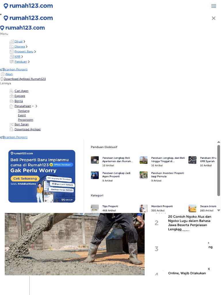 Cara Menghitung Cor Beton Per M3 | PDF