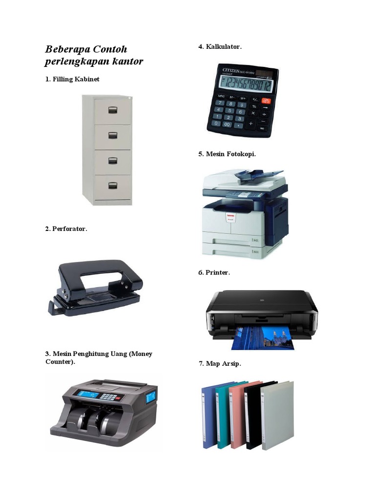 Beberapa Contoh Perlengkapan Kantor | PDF Beberapa Contoh Perlengkapan Kantor | PDF