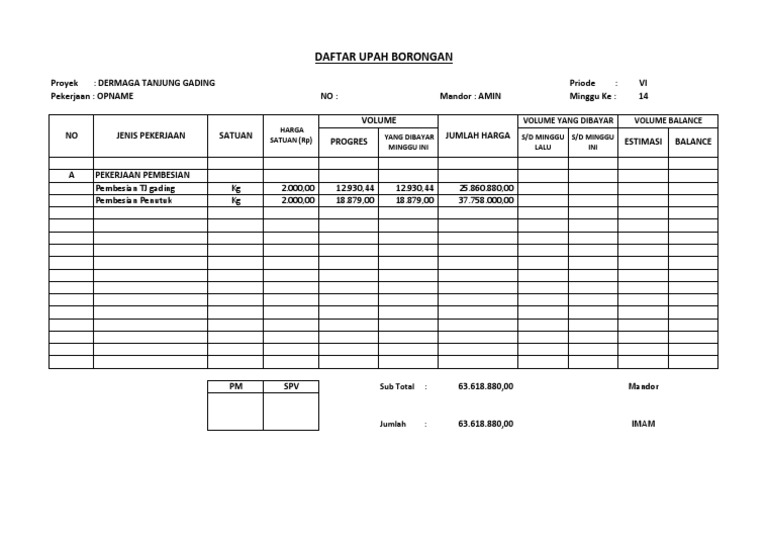 Opname Pembesian | PDF