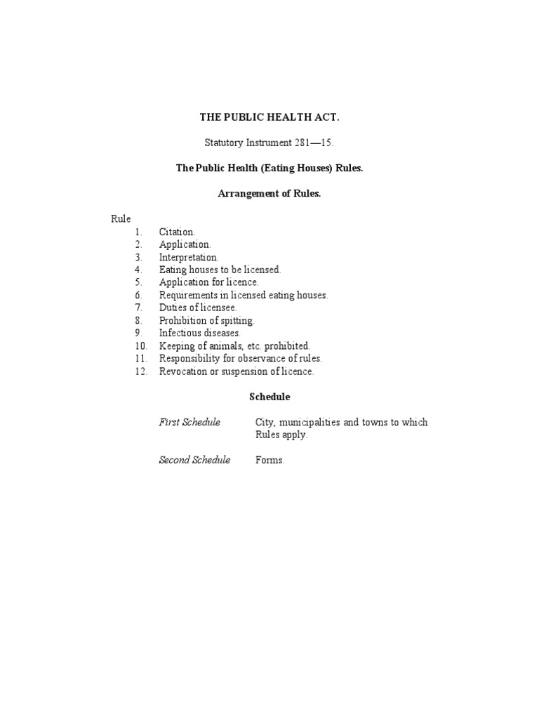 Eating House Licensing Regulations | PDF