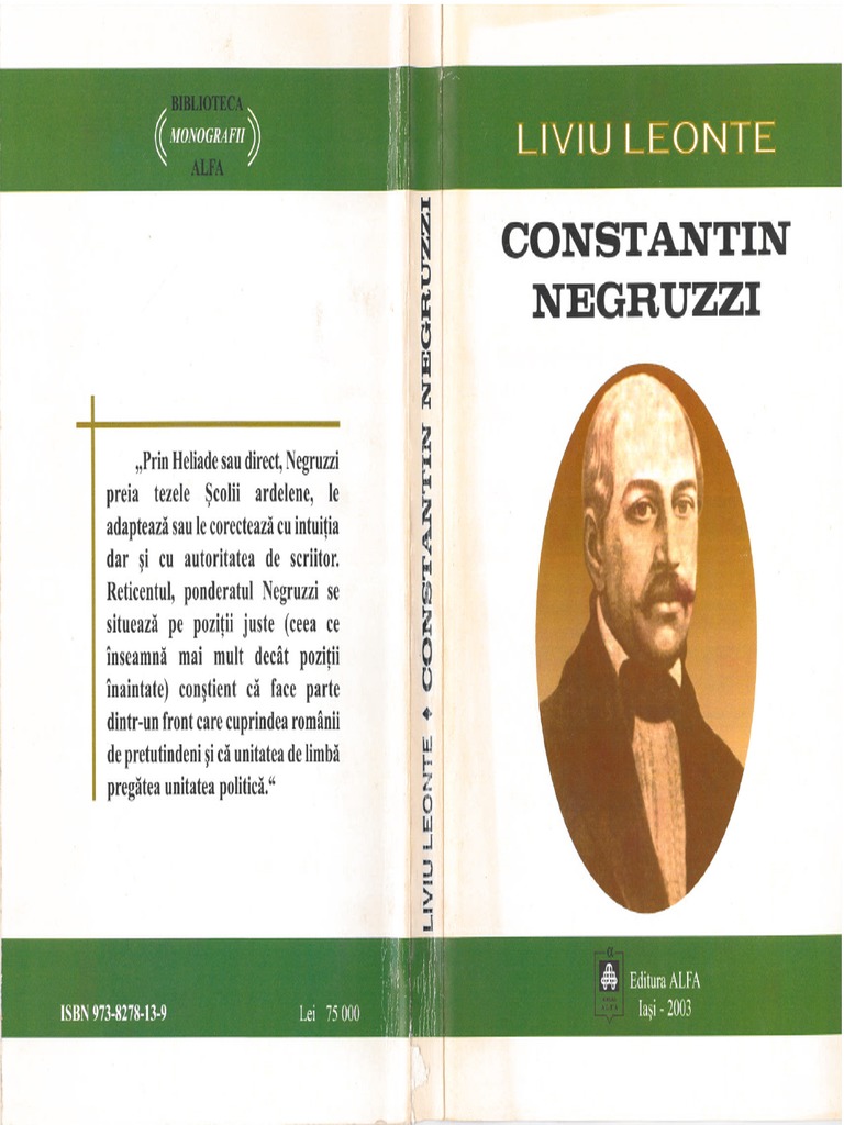 Constantin Negruzzi - Liviu Leonte | PDF
