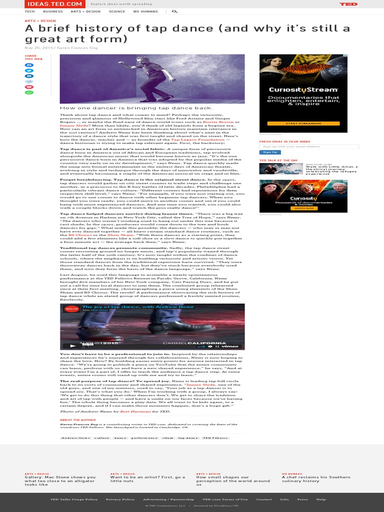 A Brief History of Tap Dance (And Why It's Still A Great Art Form ...