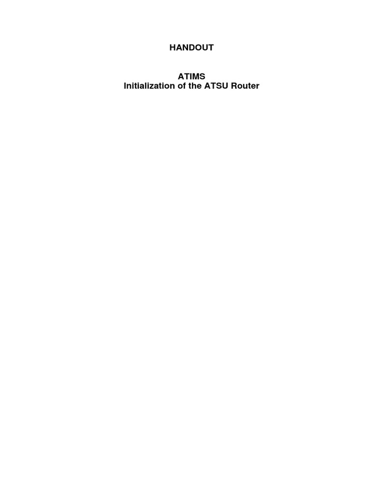 Ata 46 Initialization of The ATSU Router | PDF