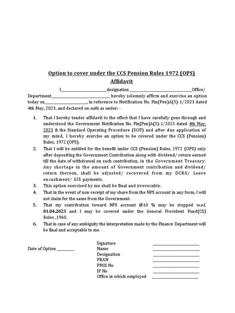 Affidavit | PDF | Pension | Retirement