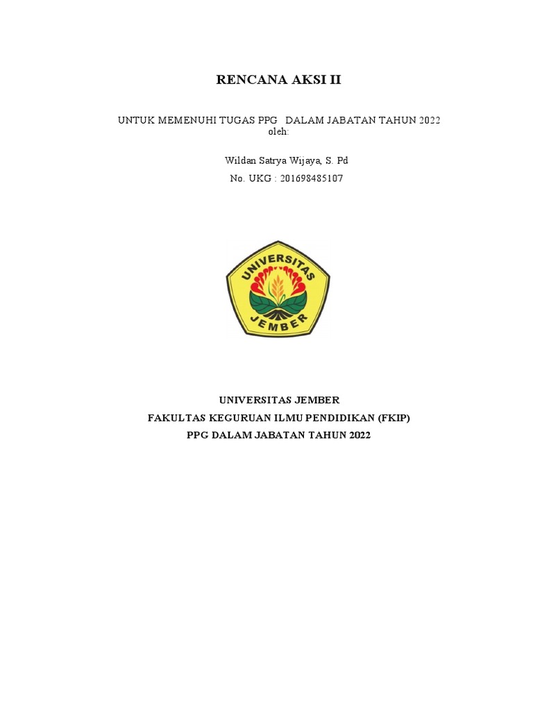 Wildan Satrya Wijaya - Rencana Aksi 2 (New) | PDF