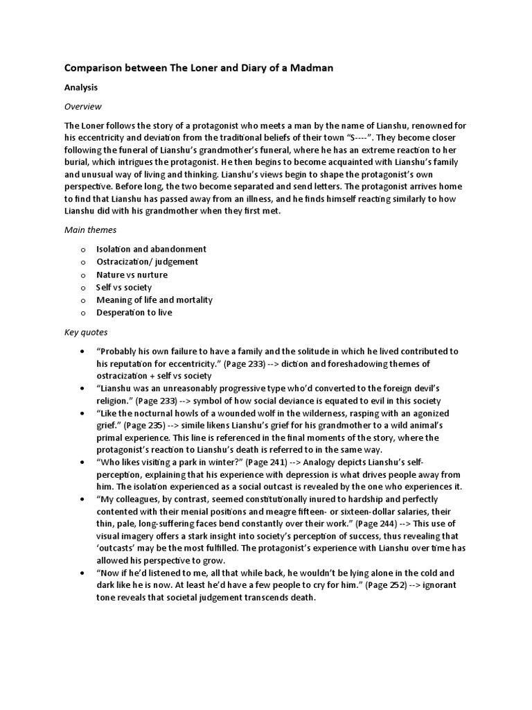 Loner vs. Madman: Themes of Isolation | PDF | Social Science