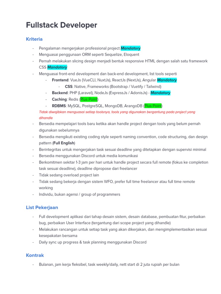 Fullstack Developer | PDF