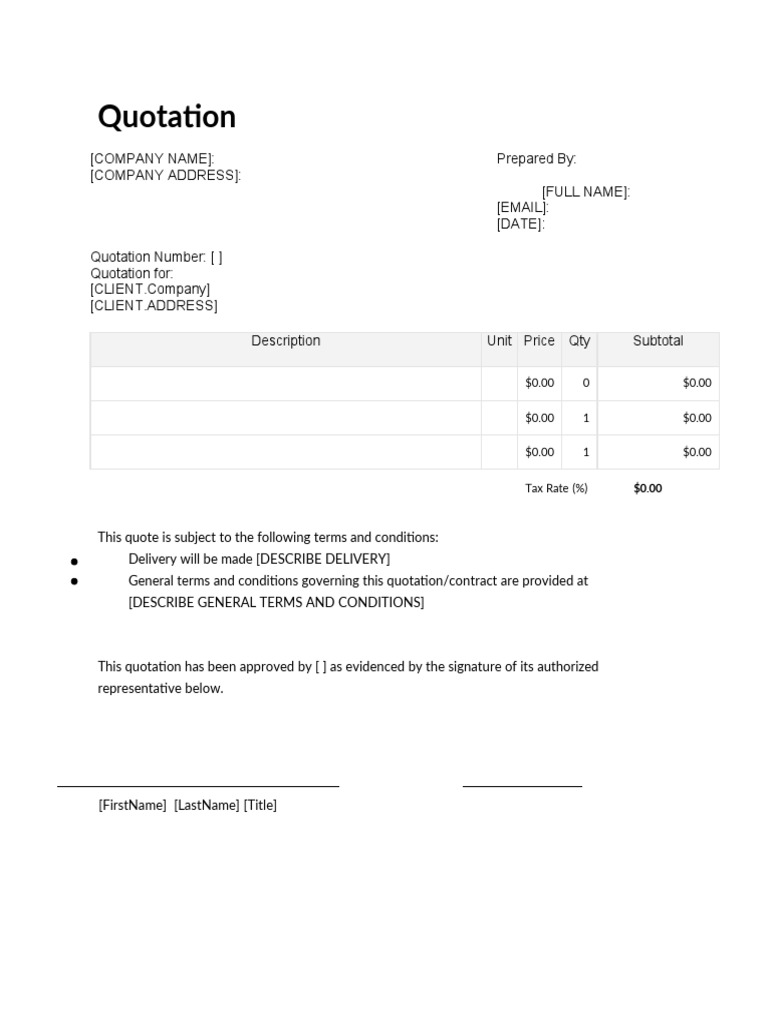 Quotation Template | PDF