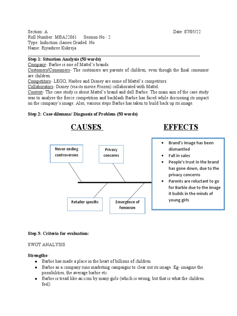 Barbie Case Study - Riyashree Kukreja | PDF | Barbie | Brand