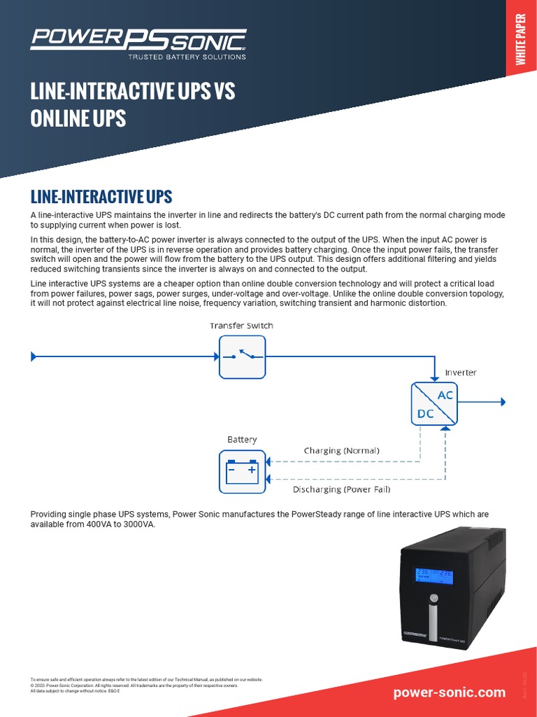 Line Interactive Vs Online UPS | PDF