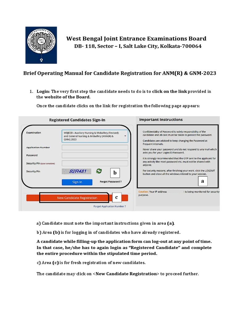 Registration Manual ANM &GNM 2023 | PDF | Login