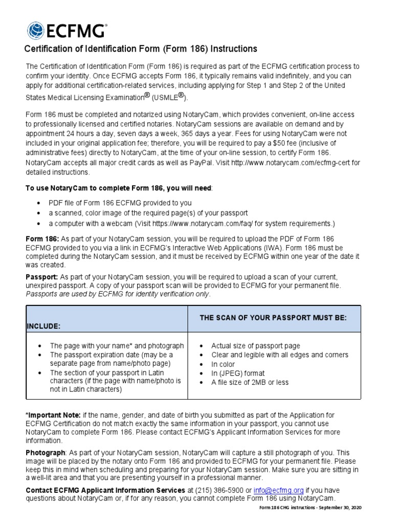 Form 186 (Cif) | PDF | Identity Document | Notary Public