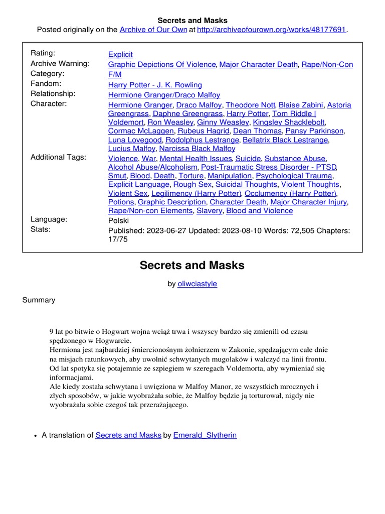 Secrets and Masks | PDF