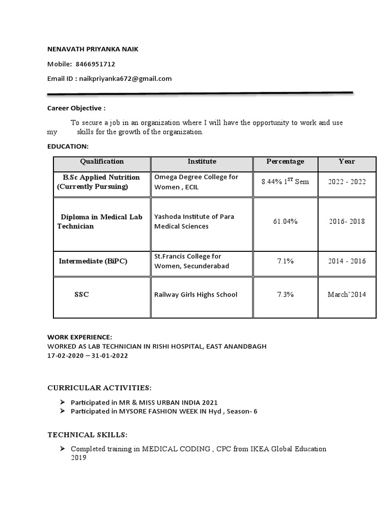 Priyanka Resume 1 | PDF
