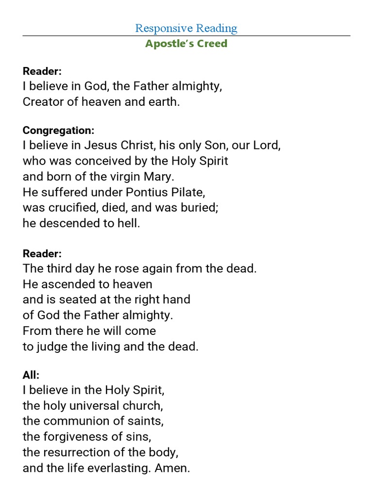 2023.07.16 Responsive Reading | PDF