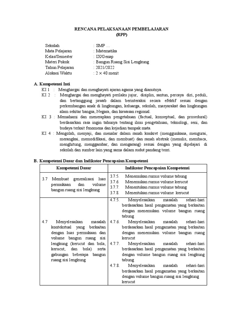Rencana Pelaksanaan Pembelajaran BRSL | PDF