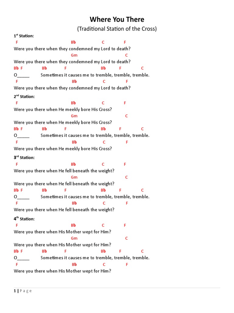 Where You There (Traditional Stations of The Cross Song) | PDF